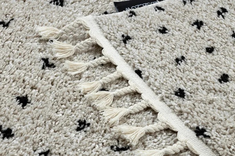 Dywany Łuszczów, Běhoun Berber Syla B752 dots cream, 70x300, bílá, kuchyně