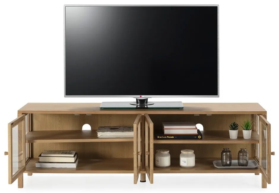 TV stolek v dekoru dubu v přírodní barvě 160x50x40 cm Ceci – MOME