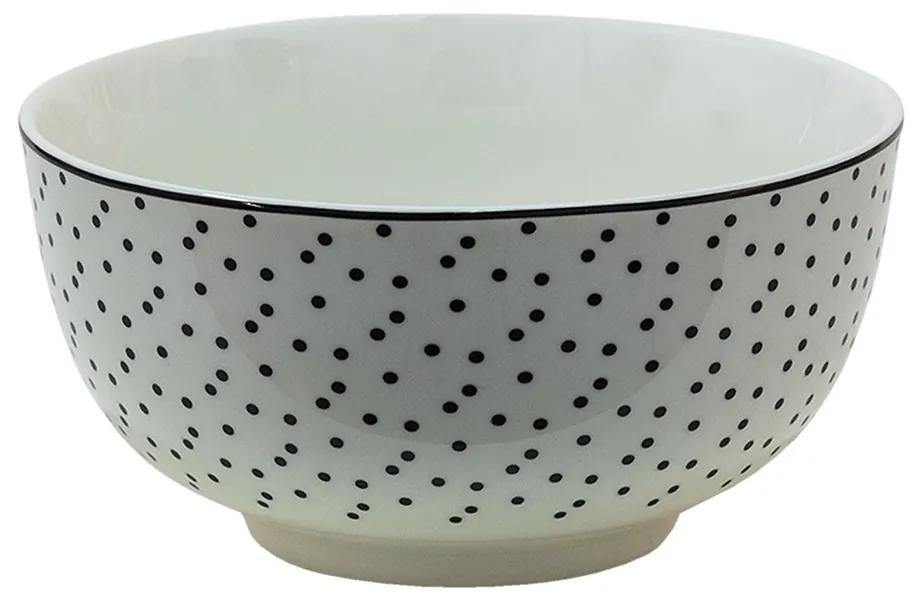 Porcelánová miska s černými puntíky Black Dot - Ø 14*7 cm