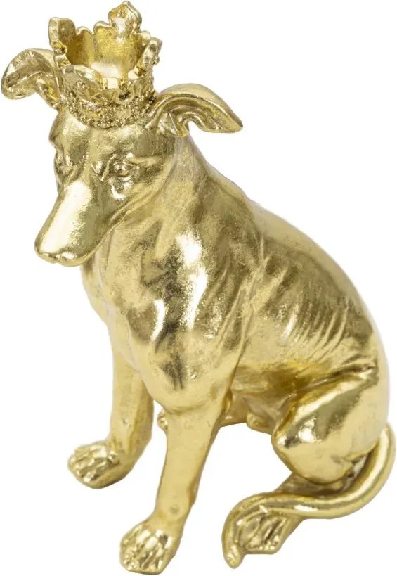 Dekorativní soška Dog 33 cm zlatá