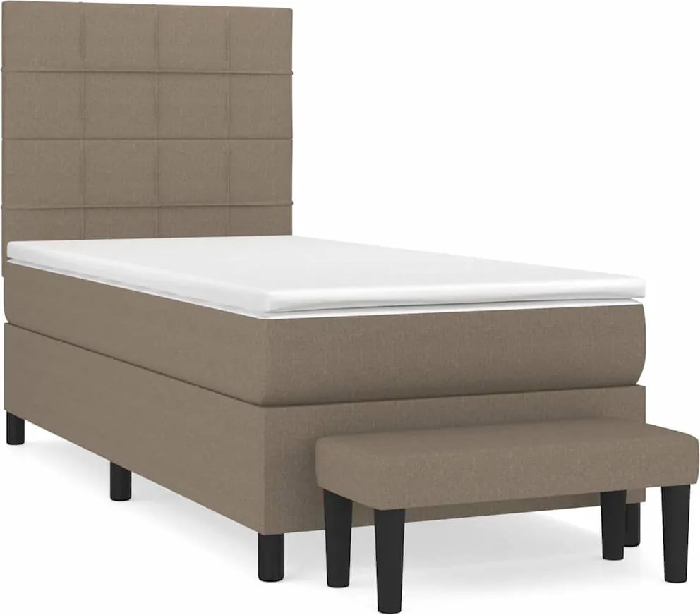 Box spring postel s matrací taupe 90x190 cm textil 3136561
