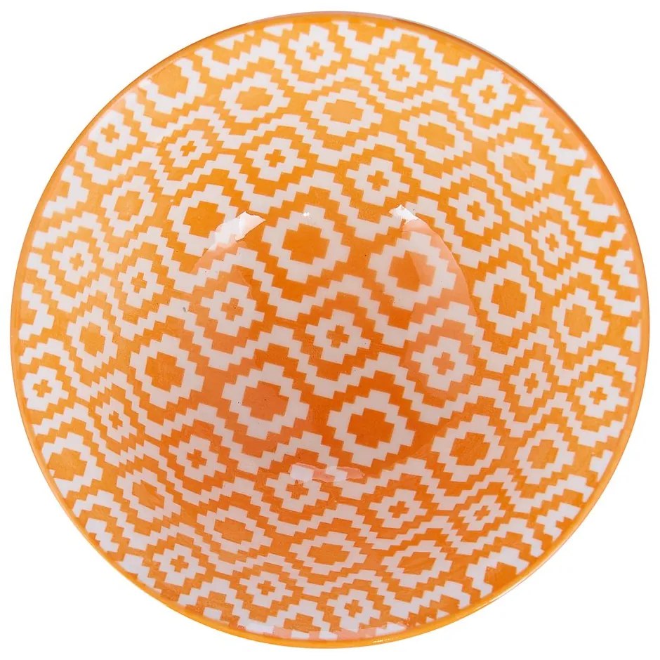 ORNAMENTS Miska 240 ml - modrá/oranžová