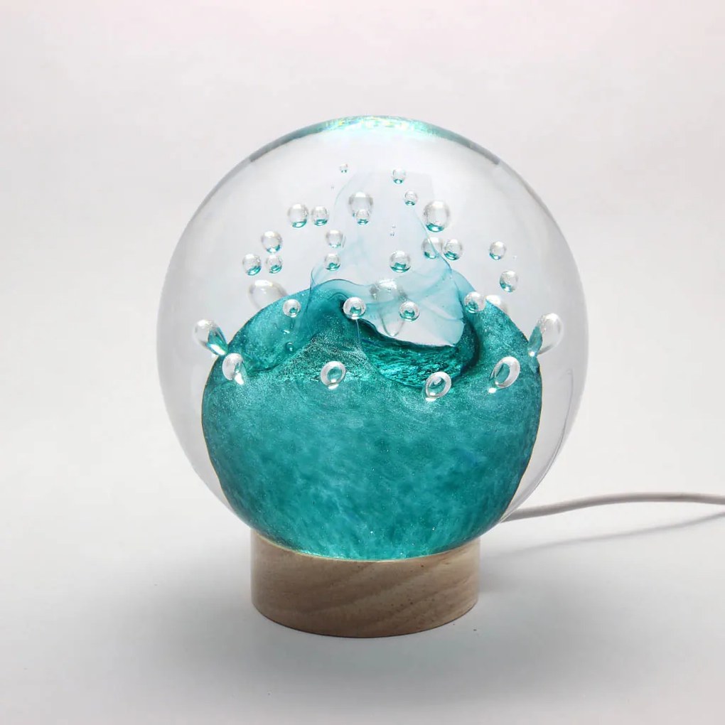 Skleněná lampa - těžítko, Tyrkysová, 12 cm | České sklo od Artcristal Bohemia