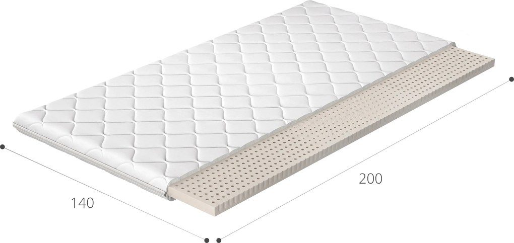 Eltap Topper Latex Hypoalergenní potah Rozměry matrace (cm): 200x200