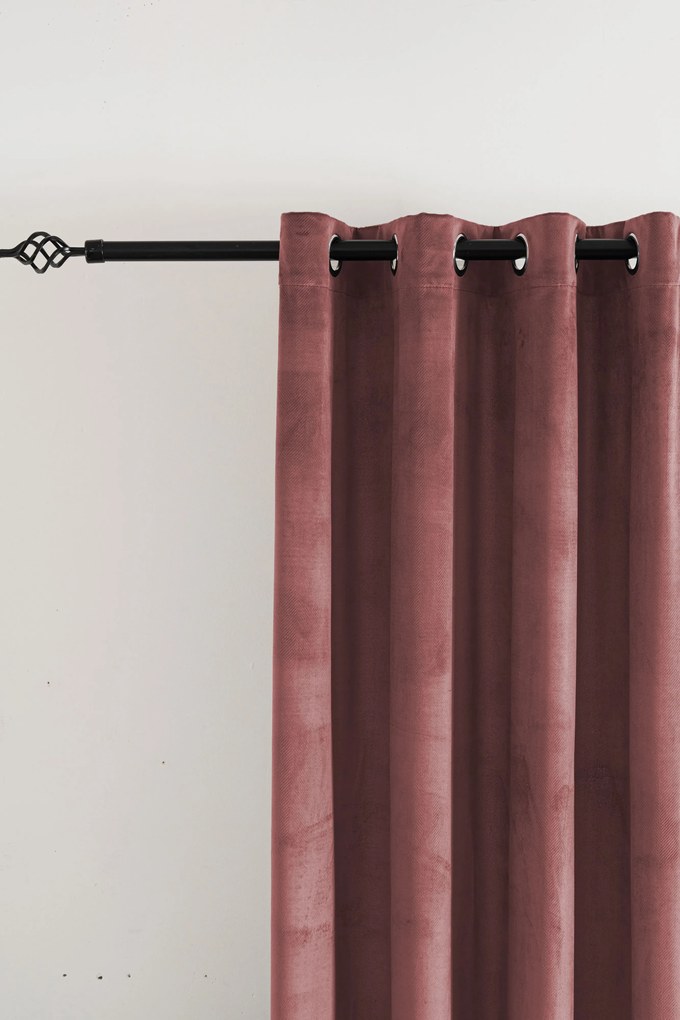 Zatemňovací závěs ELVIO VELVET 140x250 cm, starorůžový Zavěšení: Kovové kroužky
