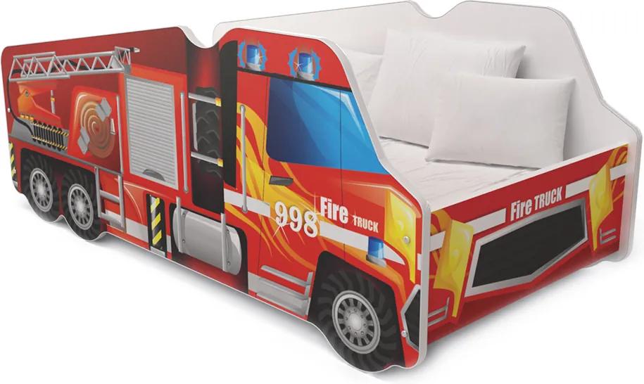 Svět pokojů Dětská auto postel náklaďák Hasiči Matrace: Ano