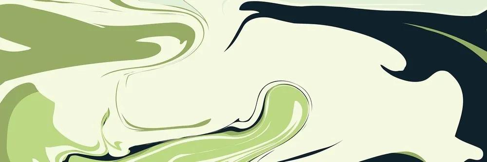 Obraz moderní zelená abstrakce - 135x45 cm