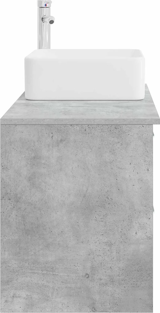 Sada koupelnového nábytku 2 ks Betonově šedá Kompozitní dřevo 3403883