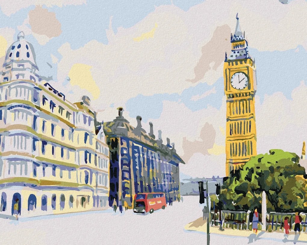 Malování podle čísel big ben v londýně, 40x50 cm, bez rámu a bez vypnutí plátna