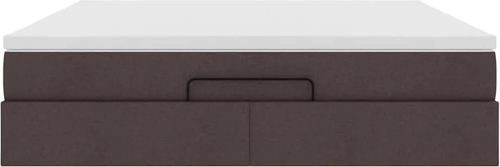 Osmanský rám postele s matrací tmavě hnědá 160x200cm textil 3311123