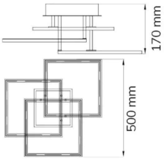 Wofi 9243.03.10.9300 - LED Stmívatelný přisazený lustr MODESTO LED/33W/230V