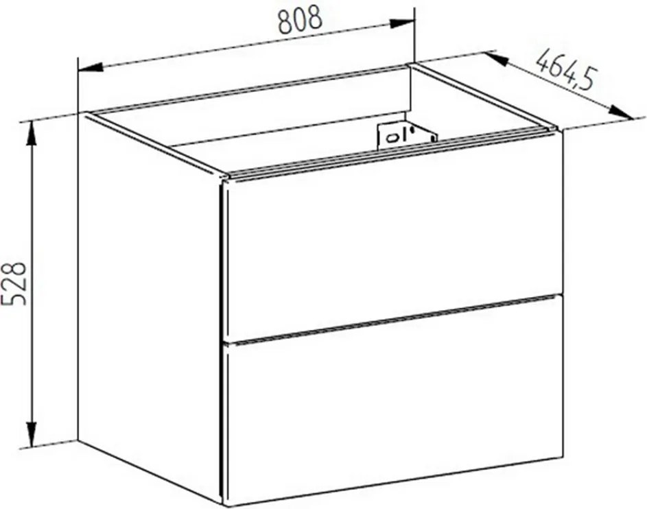Mereo Mereo, Aira, koupelnová skříňka 81 cm, bílá, dub, šedá, CN741S