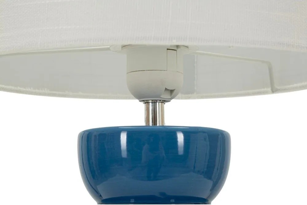 Bílá/modrá keramická stolní lampa s textilním stínidlem (výška 46 cm) Torr – Mauro Ferretti
