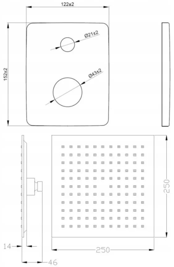 Invena Trend, podomítková sprchová sada s ruční a hlavovou dešťovou sprchou 25x25cm, INV-BS-02-0K4-V