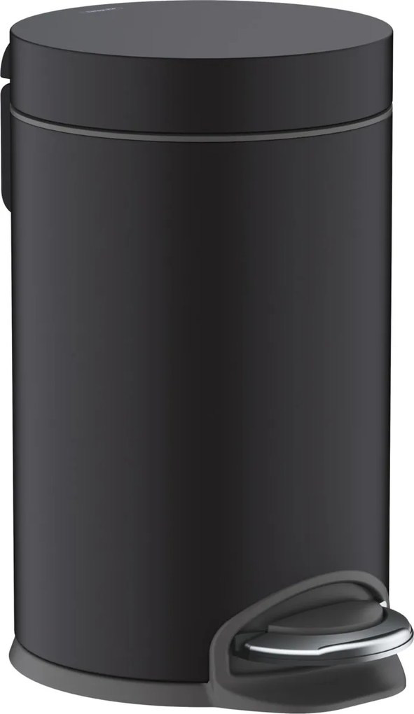 Hansgrohe AddStoris, odpadkový koš nášlapný, černá matná, HAN-41775670