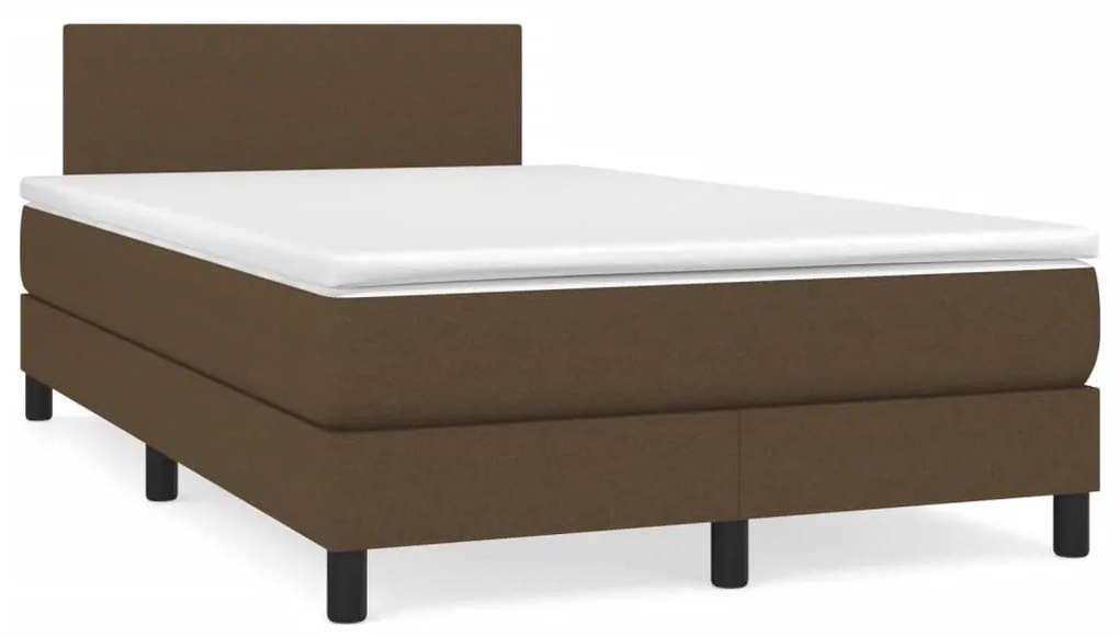 Box spring postel s matrací a LED tmavě hnědá 120x190 cm textil 3270028
