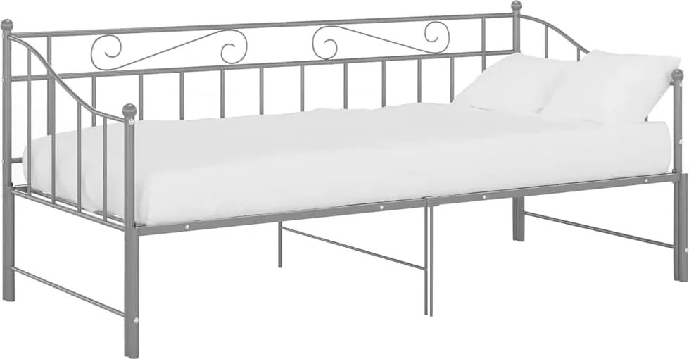 Rám vysouvací postele/pohovky šedý kovový 90 x 200 cm 324778