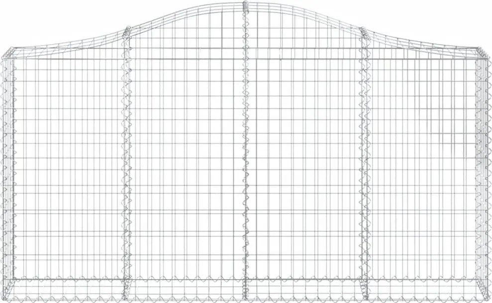 Klenuté gabionové koše 2 ks 200x30x100/120cm pozinkované železo 3145430
