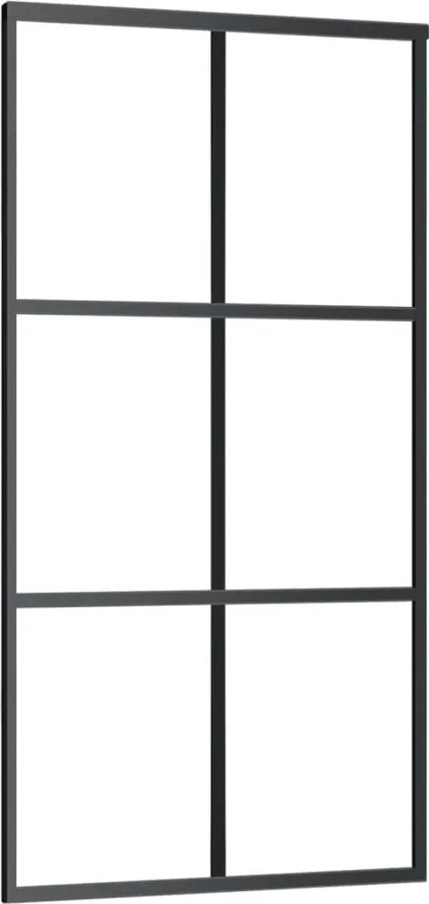 vidaXL Posuvné dveře s kováním ESG sklo a hliník 102 x 205 cm [3081949]