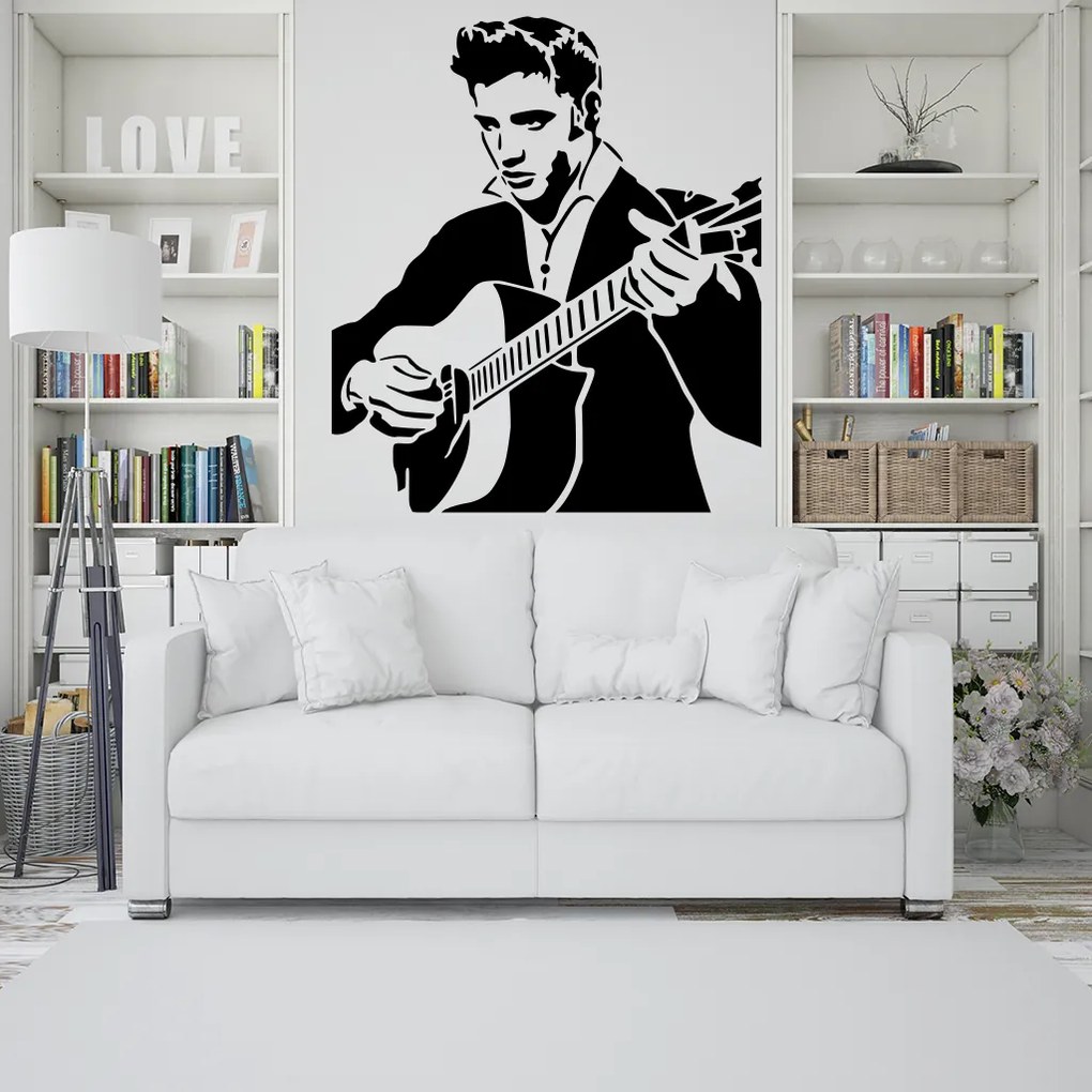 Živá Zeď Samolepka na zeď Elvis Presley Barva: černá