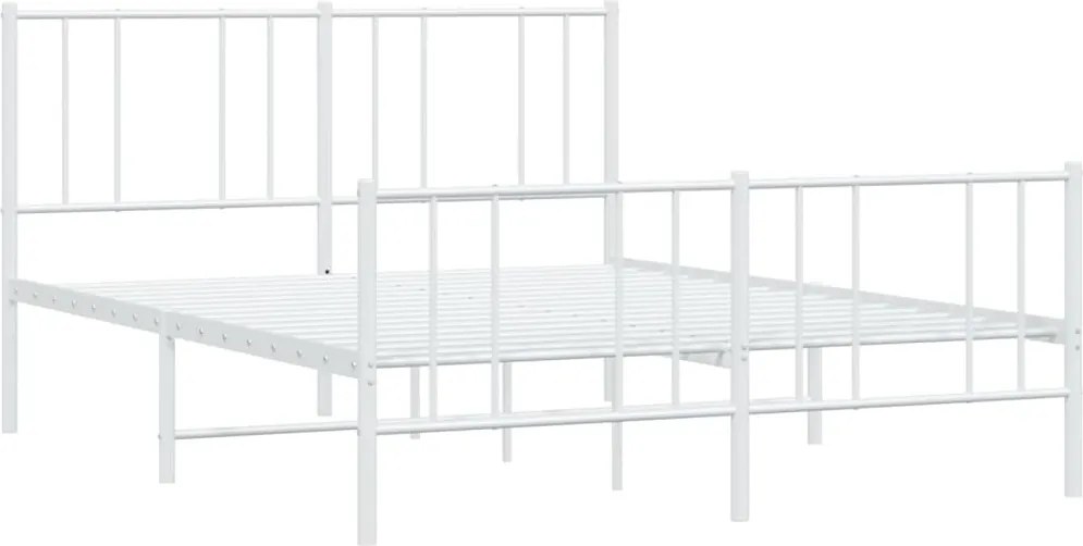 vidaXL Kovový rám postele s hlavovým a nožním čelem 120 x 200 cm [352545] Barva: Černá