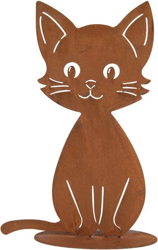 Rustikální rezavá dekorace kočka Cat Rust - 13*11*20 cm