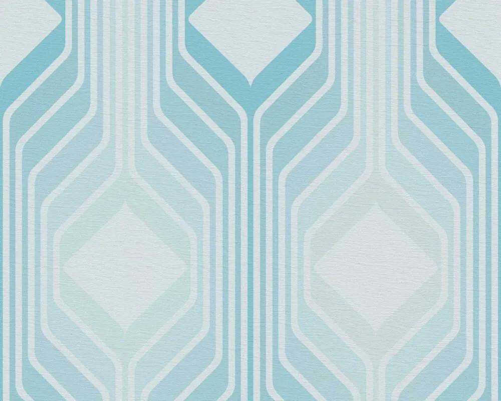 Vliesová tapeta retro, geometrická - modrá 395321 / Tapety na zeď 39532-1 retro Chic (0,53 x 10,05 m) A.S.Création