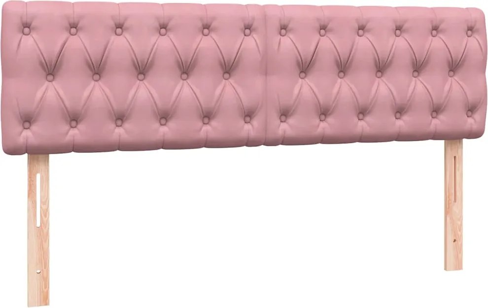 Box spring postel s matrací a LED růžová 160x210 cm samet 3317180