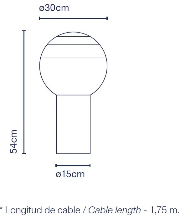 Marset A691-008 Dipping Light M, stolní lampička s modrými tóny, 10,7W LED 2700K, dotykový stmívač, výška 54cm
