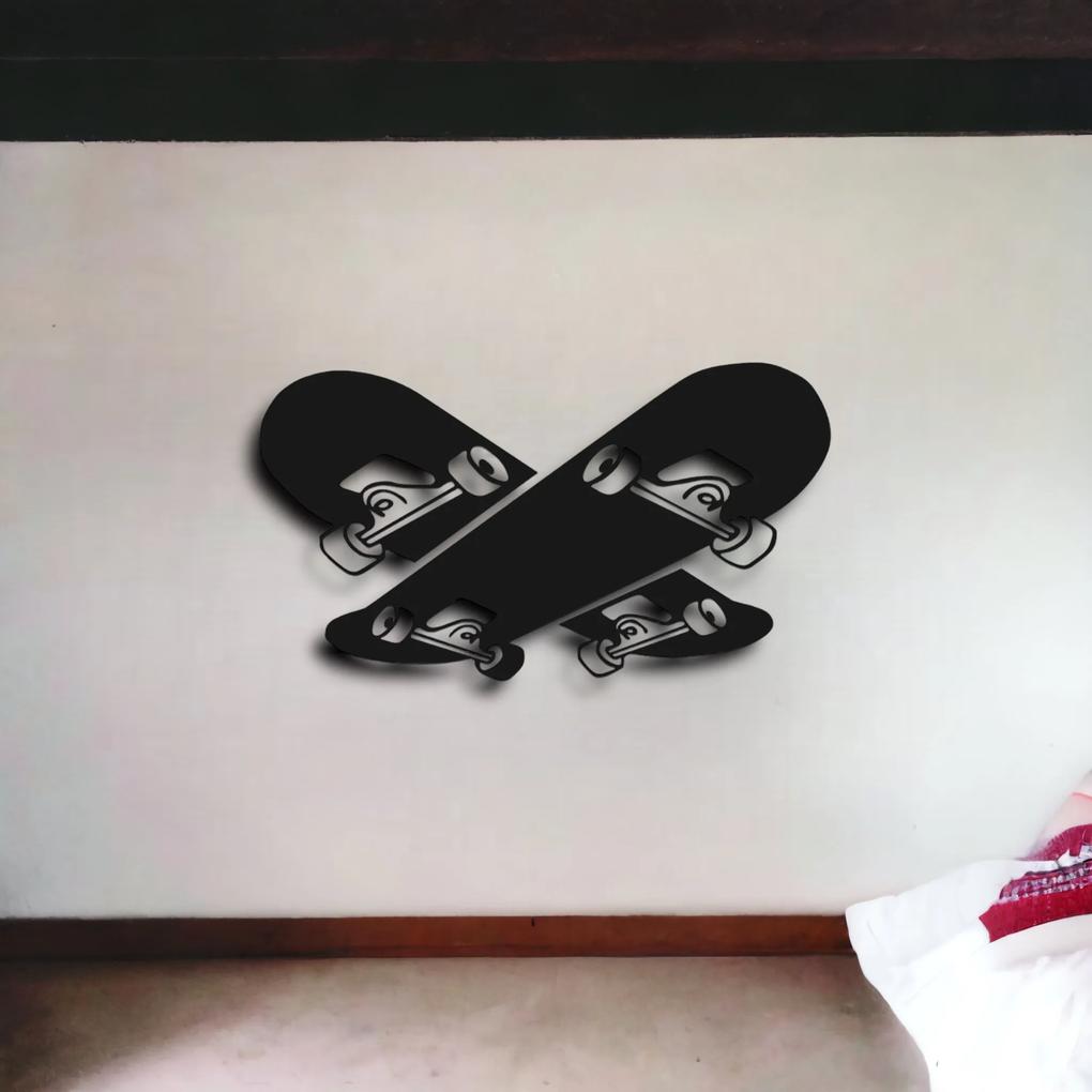 Svět Skateboardů - kovová silueta na zeď Velikost: 125cm, Barva: Black