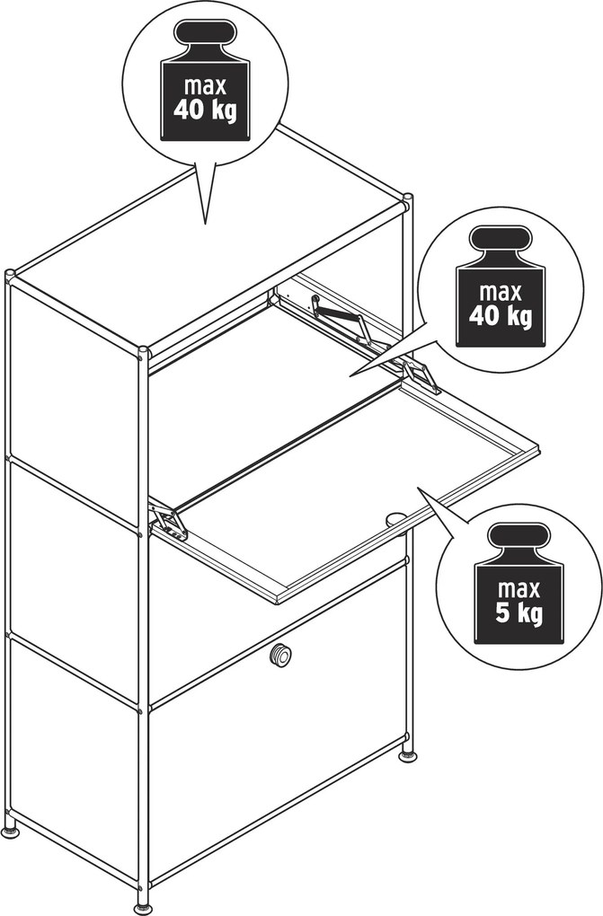 Tchibo - Kovový regál »Cn3« se 3 výklopnými dvířky