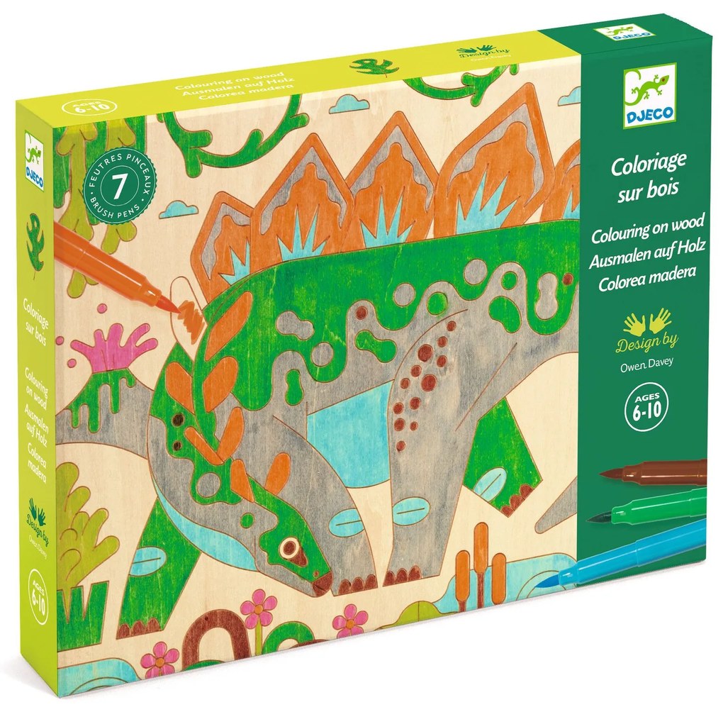 Výtvarná hra – kreslení na dřevo – Dinosauři