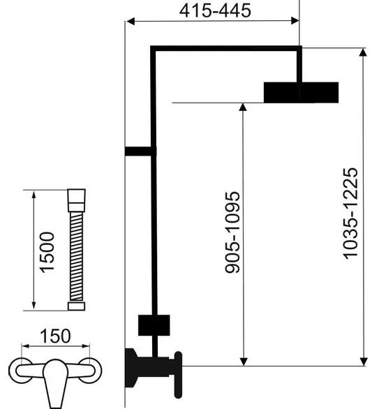 EBS Urban Sprchový systém s termostatickou baterií, chrom S_URB690