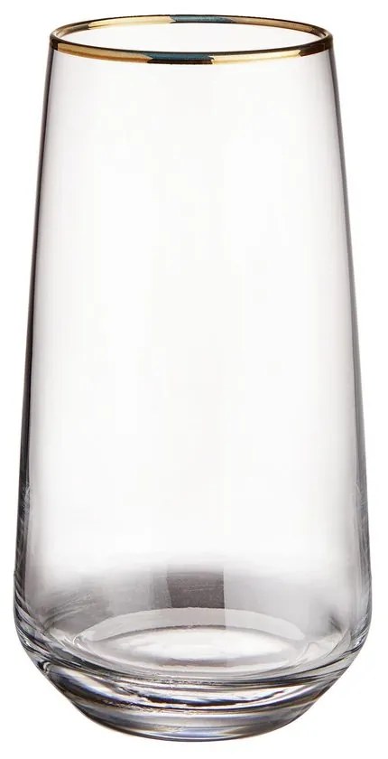TOUCH OF GOLD Sada sklenic na long drink se zlatým okrajem 480 ml 6 ks