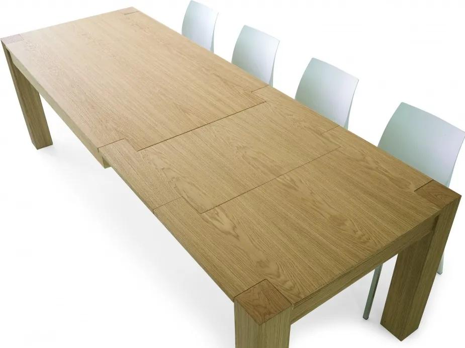 Jídelní stůl přírodní dub rýhovaný - rozkládací 160x90