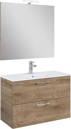 Koupelnová sestava s umyvadlem Ceramia Lea 81,4x55x41,7 cm dub LEASET80D