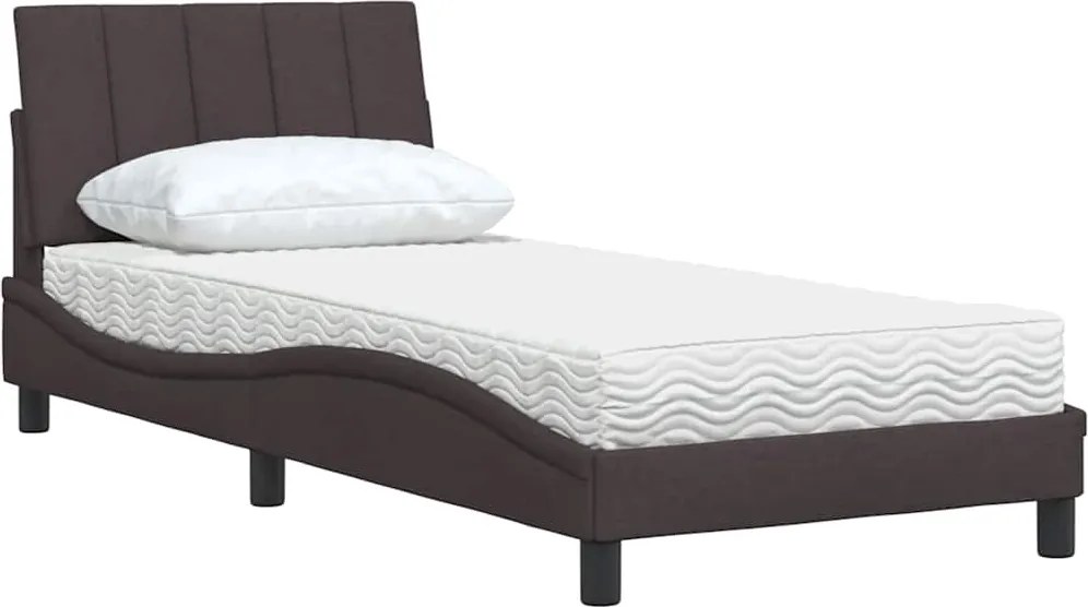 Postel s matrací Hanko tmavě hnědá 80 x 200 cm textil 3310492