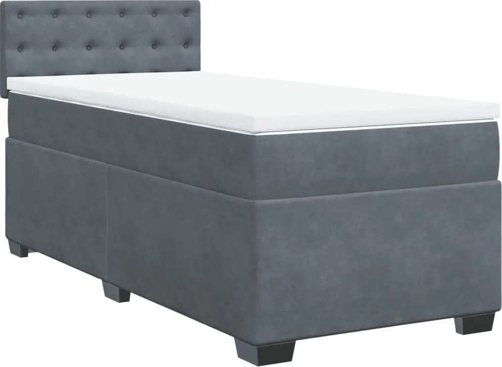 Box spring postel s matrací tmavě šedá 90x190 cm samet 3288487