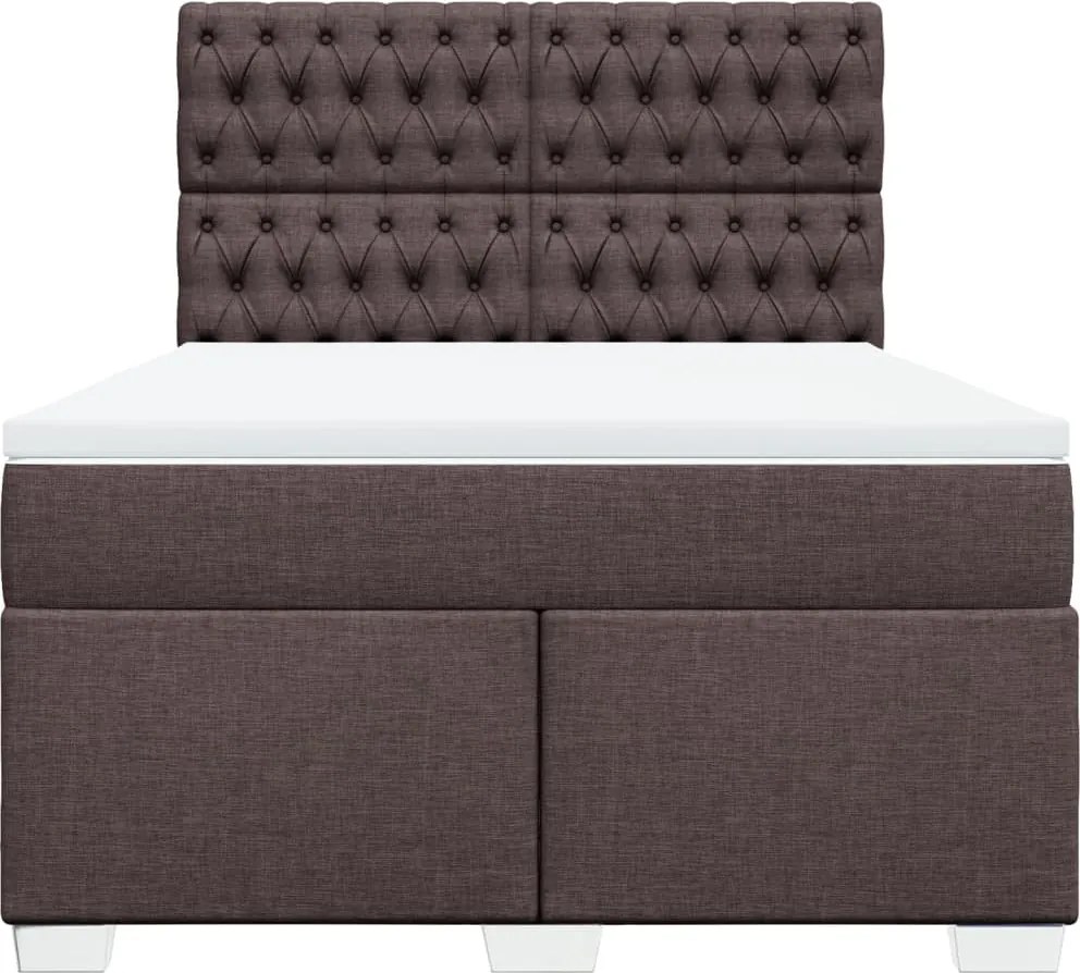 Box spring postel s matrací tmavě hnědá 140x190 cm textil 3292793
