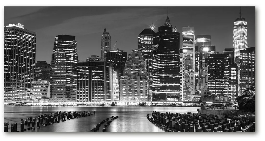 Moderní skleněný obraz z fotografie Manhattan noc