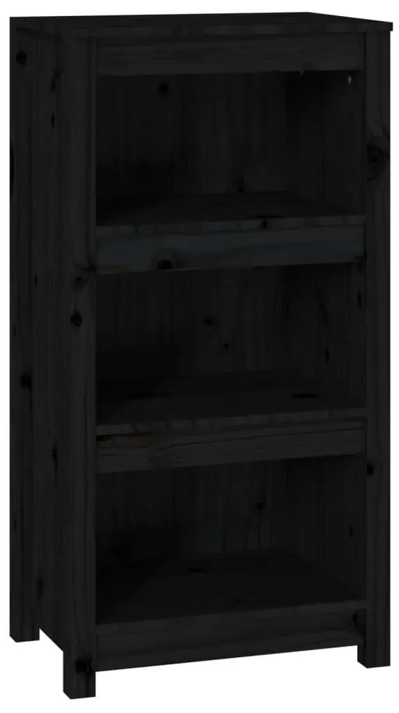 821708 vidaXL Knihovna černá 50x35x97 cm masivní dřevo borovice