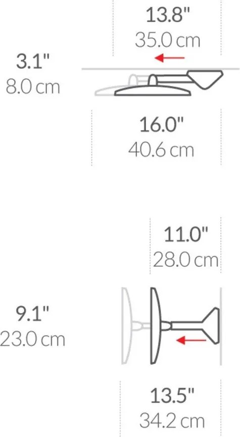 Nástěnné/kosmetické zrcadlo s osvětlením/zvětšovací (zvětšení 5x) 8x23 cm Sensor – simplehuman