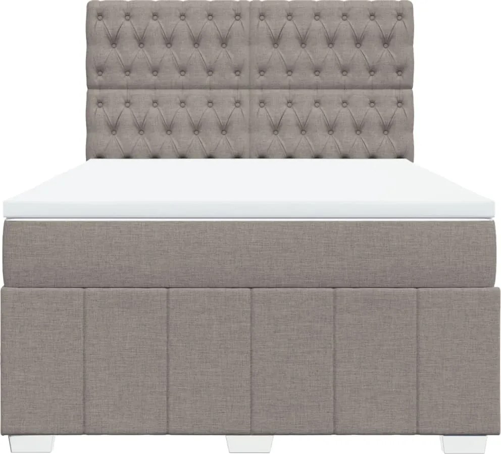 Box spring postel s matrací taupe 160x200 cm textil 3294030