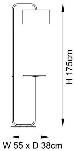 Endon 92301 - Stojací lampa LANDIS 1xE27/10W/230V černá