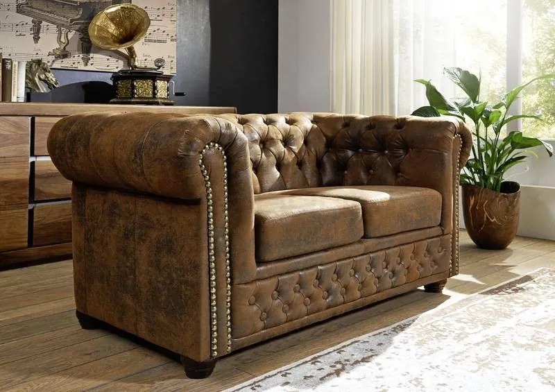 Askont Chesterfield Oxford: Pohovka 2M Brown