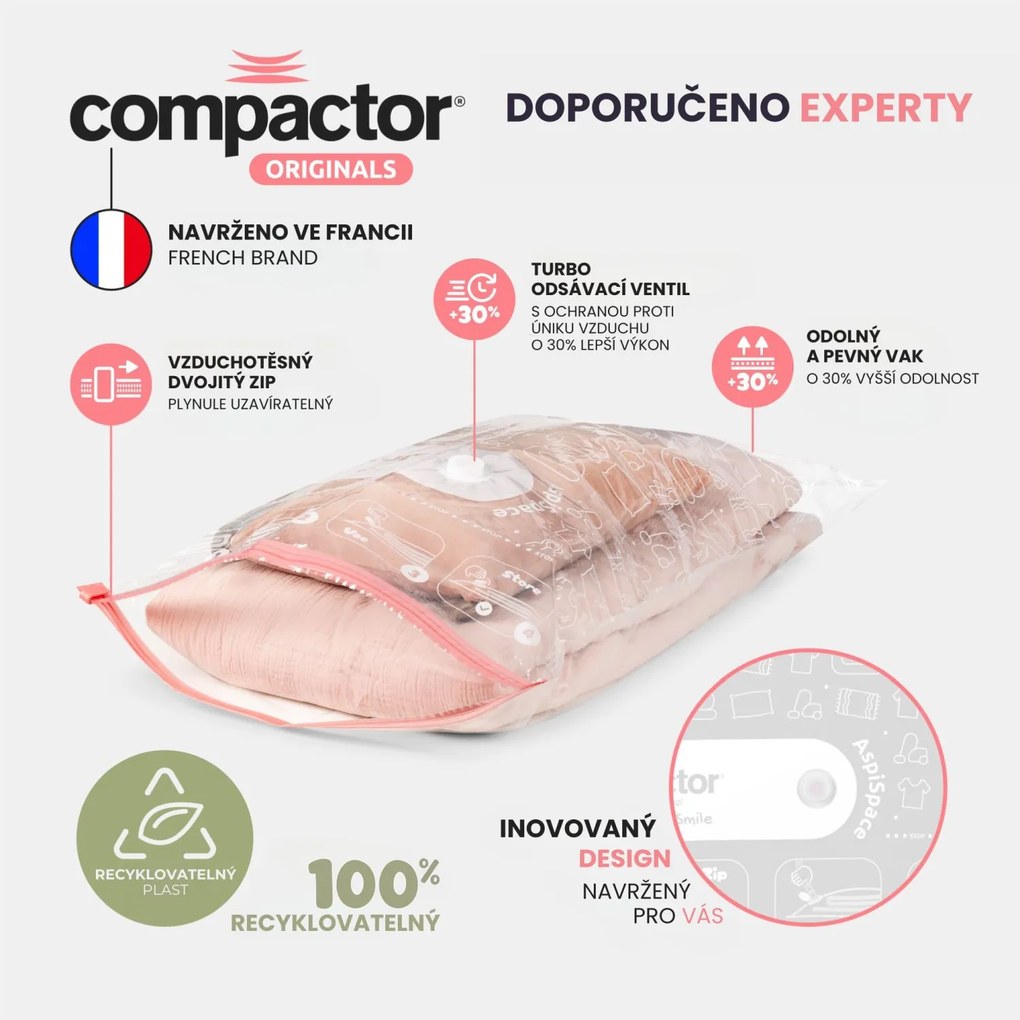 Vakuový úložný pytel Compactor Bag Aspispace M 70 litrů, 55 x 90 cm