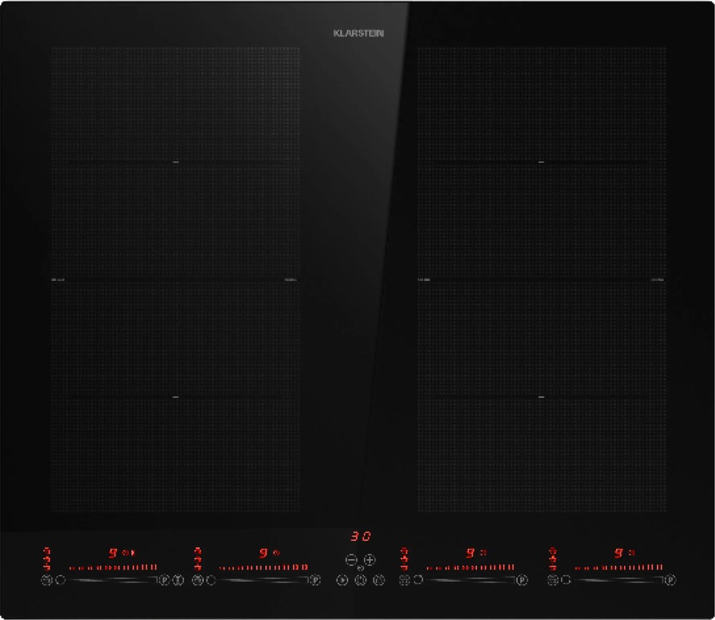 Klarstein Masterzone 60 Flex, indukční varná deska, max. 9600 W, vestavěný, 4 zóny Flex, technologie ThermoBoost, Smart Flex