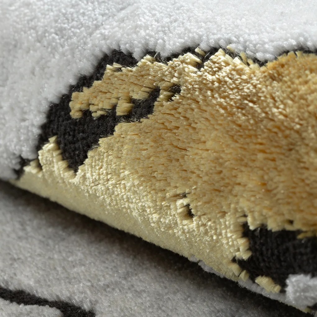 Dywany Łuszczów, Kusový koberec Allure 1963 white/gold kruh, 100x100 (průměr) kruh, bílá, kancelář