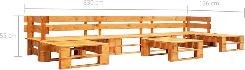 4dílná zahradní sedací souprava z palet dřevo medově hnědá 277465