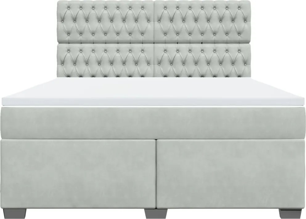 Box spring postel s matrací světle šedá 180x200 cm samet 3293284